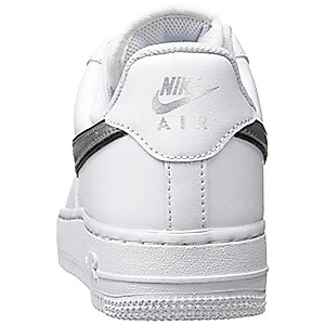 Nike Women's Air Force 1 '07 ESS White/Metallic Silver-Black Size 6.5
