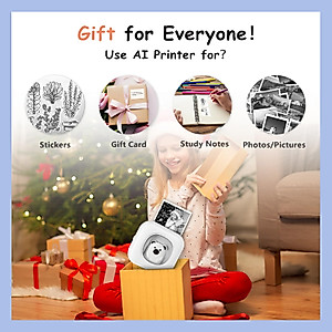 HOTCOLOR Sticker Printer- Mini Printer T02 Pro Portable Thermal Printer Sticker Maker Inkless Pocket Printer Bluetooth Photo Printer for Learning Assistance, Study Notes, Journal, Fun, Work, Receipts