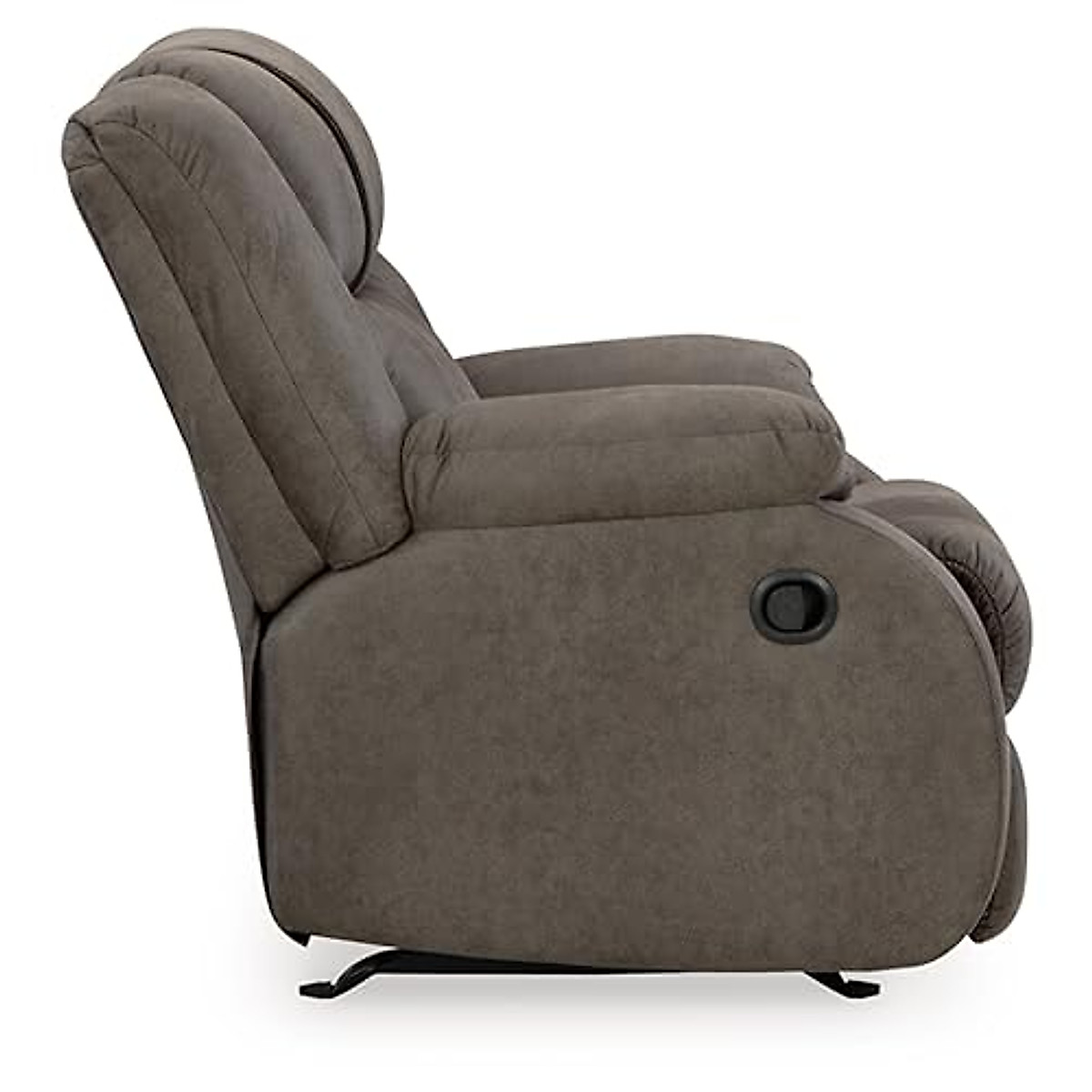Signature Design by Ashley First Base Modern Faux Leather Rocker Recliner, Gray