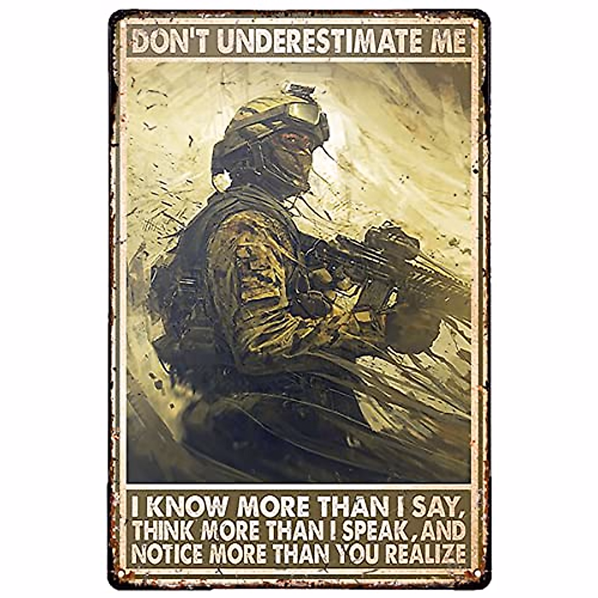 Veterans Day Decor U.S Army Veteran Tin Sign for Backyard Garage Man Cave Shed Office Craft Room Living Room Coffee & Bar Wall Decor Home Sign Gift 8x12 inch (12X8IN, A010)