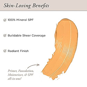 PÜR 4-in-1 Tinted Moisturizer With SPF 20 - Hydrating Face Moisturizer, Primer, & Foundation With Shea Butter, Aloe Vera & Vitamin B3 - Vegan Friendly - Free of Paraben, Gluten & BPA - Almond