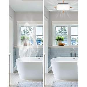 Fitop Bathroom Exhaust Fan with Light,Ceiling Mount Shower Ventilation Exhaust Fan with Light,110 CFM 1.0 Sones Bathroom Vent Fan with Light,43W Bathroom Fan 1200LM LED Light 3000K/4000K/5000K