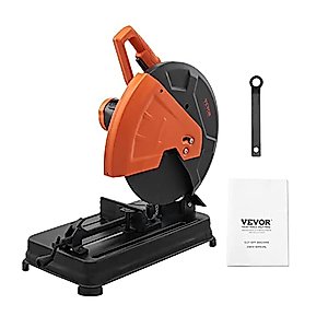 VEVOR Abrasive Chop Saw, 14in / 35cm Blade Cut Off Saw, 2300W 3600RPM Steel Cutting Machine, 0-45 Degrees Adjustable Angle Miter Saw for Cutting Metal Cutting Chop Saw for Steel Rebar Iron Aluminum
