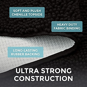 HOME GENIE Muddy Dog Machine-Washable Absorbent Soft Chenille Indoor-Doormat, Rubber Backing, Quick Dry Microfiber Mat, Entryway Front Door Mat, Home Entrance Welcome Doormats, 24x17, Soft Beige