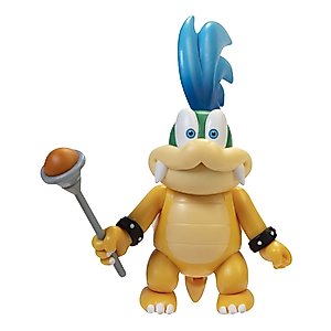 Super Mario Action Figure 4 Inch Larry Koopa Collectible Toy with Wand Accessory