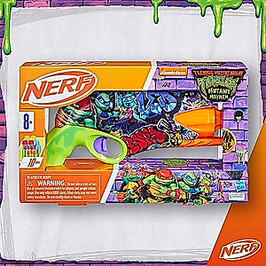 NERF Teenage Mutant Ninja Turtles Blaster, 10 Elite Darts, Toy Foam Blasters for 8 Year Old Boys & Girls & Up