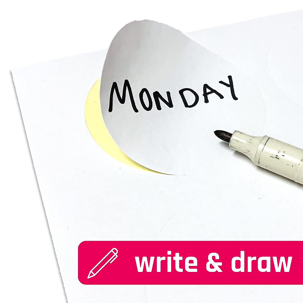 2" Round Matte White Sticker Label, Laser/Inkjet Printing - Letter Size, 30 Sheets