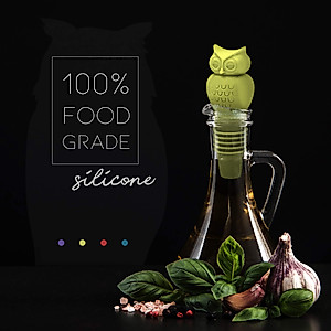 Owltoppers Silicone Bottle Cork Set, 2-Size (Pack of 4)