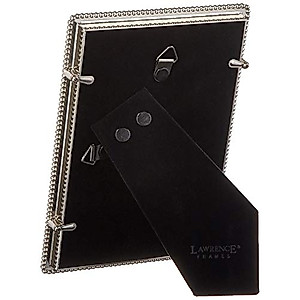 Lawrence Frames Metal Picture Frame with Delicate Outer Border of Beads, 4 by 6-Inch, Silver
