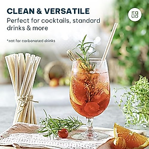 EQUO Coconut Straws, Disposable, Biodegradable, Compostable, and Plastic-Free Drinking Straws, Pack of 50, Standard