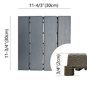 VVoodeinck 9 sq. ft Plastic Interlocking Deck Tiles,9 PCS Patio Tiles,12''x12''(30 x 30cm) Waterproof Outdoor Flooring All Weather Use, Floor Decking Tiles for Porch Poolside Balcony Backyard