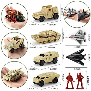 LOVE LIFE 62 Pieces Military Base Set Army Men Toy Mini Action Figures Playset with Vehicles,Soldiers and Play Map Birthday Gifts for 3 4 5 6 7 8 Year Old Boys Girls Kids