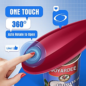 One-Touch Electric Can Opener Automatic Hand Free Can Opener for Arthritis and Seniors, Safety Can Opener Smooth Edge, Restaurant Can Opener Best Kitchen Gadget for Home Use