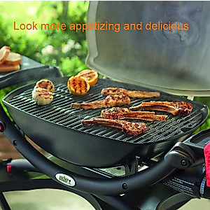 Uniflasy 7645 Cast Iron Cooking Grates and 41862 Grill Burner for Weber Q200, Q220, Q2000, 53060001 Series Gas Grills, for Weber 7645/65811 Cast Iron grates Grates and 69956/60041 Burner Pipe