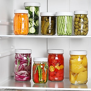 [18 Pack] Plastic REGULAR Mouth Mason Jar Lids for Ball, Kerr and More - White Plastic Storage Caps for Mason/Canning Jars