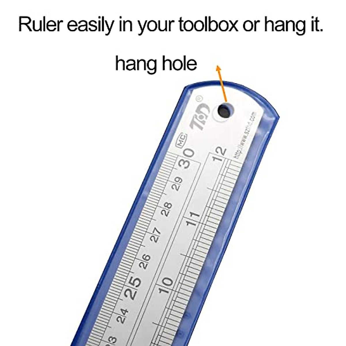 YYJ HOME Metal Ruler, 12 inch Ruler and Metal Rule 30 Centimeters and inch Ruler Steel Rulers Drawing Ruler, Measuring Ruler 12 inch 2 Pieces Silver