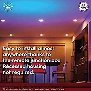 GE CYNC Smart LED Wafer Downlights, Color Changing and White Tones Wafer Lights, No Recessed Housing Required, 4 Inches (3 Pack)