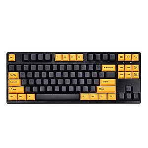 EPOMAKER Hello GANSS GS87D Bluetooth Mechanical Keyboard Connect 5 Devices, PBT Keycaps, Type-C Cable for Windows Mac Gaming (Cherry Blue Switch, Black Gold)