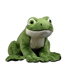 Nohito Kawaii Realistic Frog Plush Toy Simulation Green Frog Stuffed Animal Lifelike Amphibian Reptilian Plushie Pillow Toys Home Decoration 6.2" Long (Green Frog)