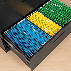 GREATMEET Lateral File Cabinet 3 Drawer,Heavy Duty Metal Lateral File Cabinet with 3 Drawer for Letter/Legal Size,Large Storage Cabinet for Home Office (Black)