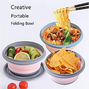 4 Piece Portable Collapsible Bowl Chopsticks Spoon Fork Set Portable Portable Camping Bowl Stainless Steel Flatware Set with Fork Spoon Chopsticks Set for Office School Travel Camping Picnic