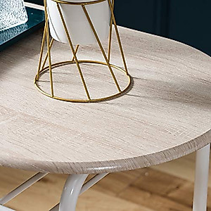 VINGLI 3 Piece Dining Set,Small Kitchen Table Set for 2,Breakfast Table Set,Kitchen Wooden Table and 2 Chairs for Small Space/Dining Room/Apartment,Metal Frame,Wine Rack,White&Light Oak