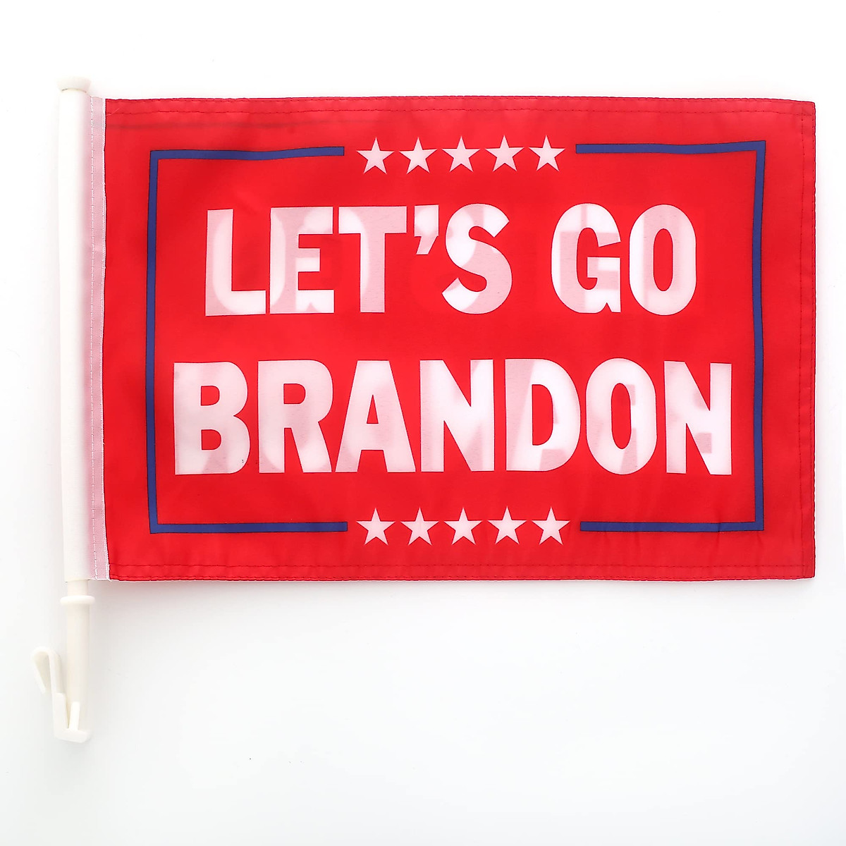 2 Pack Car Flags, Lets Go Brandon Flag Car Flag Outdoor and Car Flag Pole, Car Logo Window Clip Can be Clipped to Most Windows 14 inch Flag Pole and 16 x 10 inch Double Sided Flag