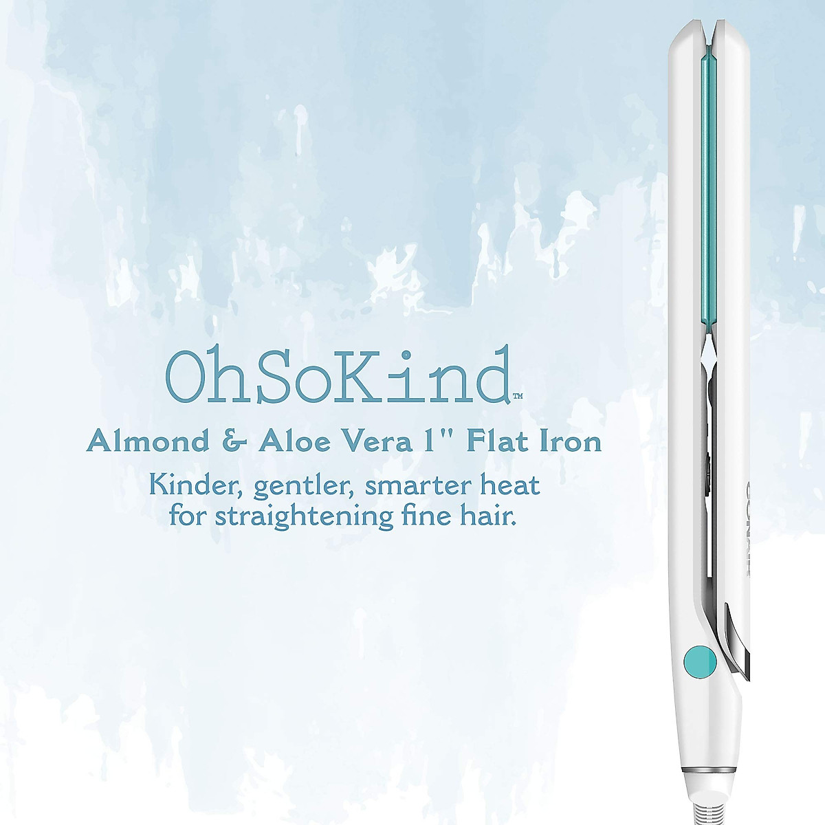 OhSoKind For Fine Hair Flat Iron; 1-inch Almond & Aloe Vera Flat Iron