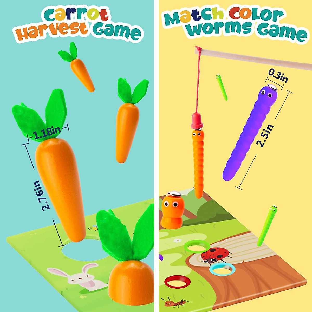 BRYSETEN 4-for-1 Montessori Toys for 1-2 Year Old Early Learning Toy for Baby 12-18 Months Object Permanence Box Christmas Birthday Gifts for Kids Sensory Education Wooden Toy for 1-3 Year Old Kids