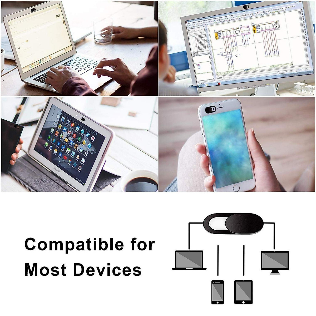 Privacy Camera Cover Security Blocker Webcam Closure for G Pad X 10.1, Black Compatible with LG G Pad X 10.1