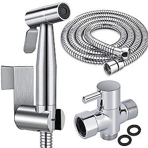 RTYUIE Hand-held Toilet Bidet Sprinkler Stainless Steel Hand-held Bidet Faucet Bathroom Hand-held Sprinkler Shower Sprinkler Self-Cleaning Accessories for Easy Installation and Smooth Water Flow