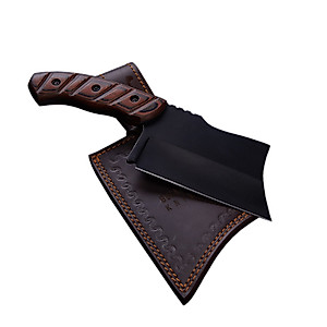 BucknBear Custom Handmade D2 Steel Fixed Blade Cleaver Hunting Knife (G10 Handle)