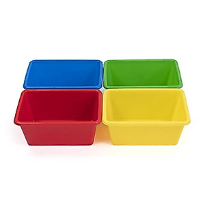 Humble Crew Small Plastic Storage Bins, Set of 4, Primary Colors