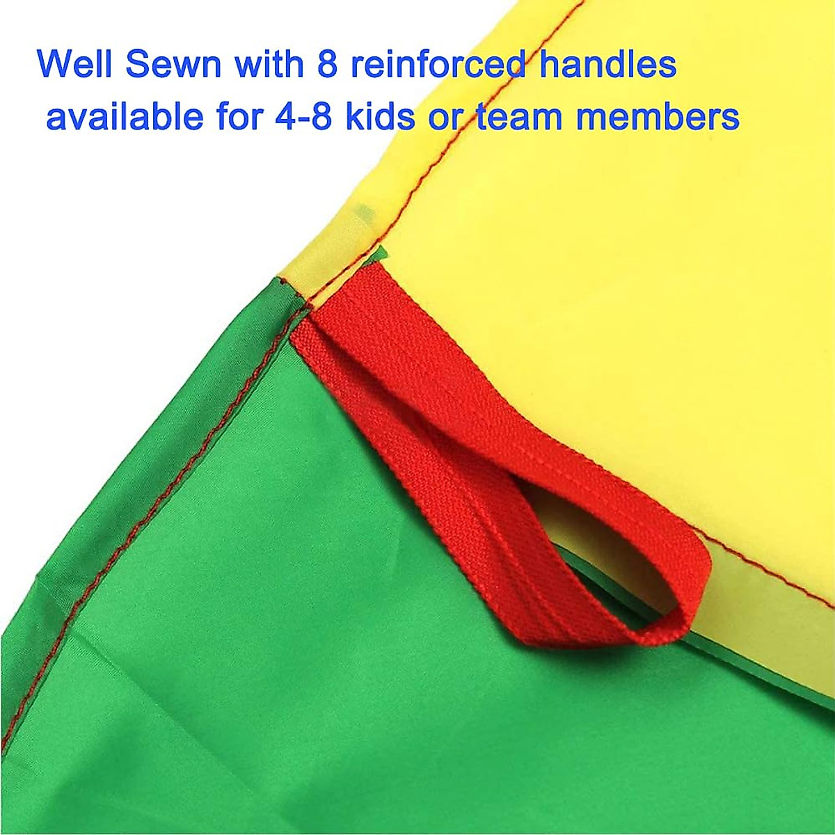 AMYESE 6.5ft Rainbow Parachute for Outdoor Party Games, Kids Play Parachute Group Cooperative Team Game Toys, Family Get-Together Entertainment