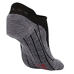 FALKE Women's TK5 Wander Invisible Hiking Socks, No Show, Light Padding, Athletic, Breathable Quick Dry, Merino Wool, Black (Black-Mix 3010), 5-6, 1 Pair