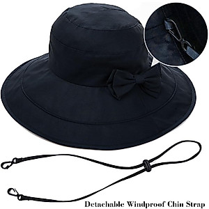 Comhats Packable Summer Cotton Sun Hat Bucket for Women UV Protection Wide Brim Beach Gardening Travel 54-64CM