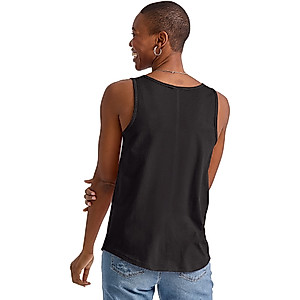 Hanes Comfortblend Originals Top, Cotton Tanks for Women, Relaxed Fit, Sleeveless, Plus, Black, X Small
