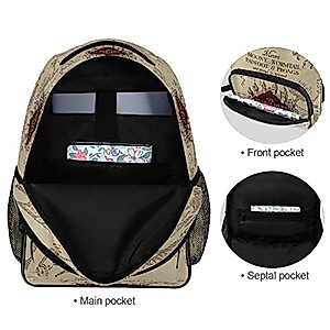 Marauder's Map Bookbag Anti Theft Water Resistant Suitable for Men Women for Travel School College
