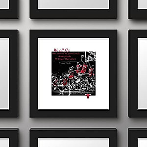 Trends International Gallery Pops Michael Jordan - Quote We All Fly Wall Art Wall Poster, 12" x 12", Black Frame Version