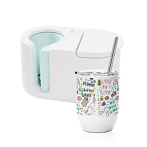 PYD Life Sublimation Wine Kids Tumblers Blanks Straight Bulk 15 OZ Glossy White with Leakproof Lid and Straw Stainless Steel for Cricut Mug Press Tumbler Heat Press 6 Pack