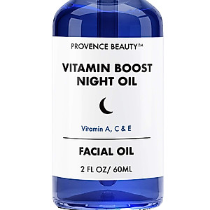 Vitamin Boost Night Facial Serum - Vitamin A, C and E for Anti-Aging, Wrinkle & Fine Line Reduction, Brightening, Damage Repairing Solution - 2 Fl Oz