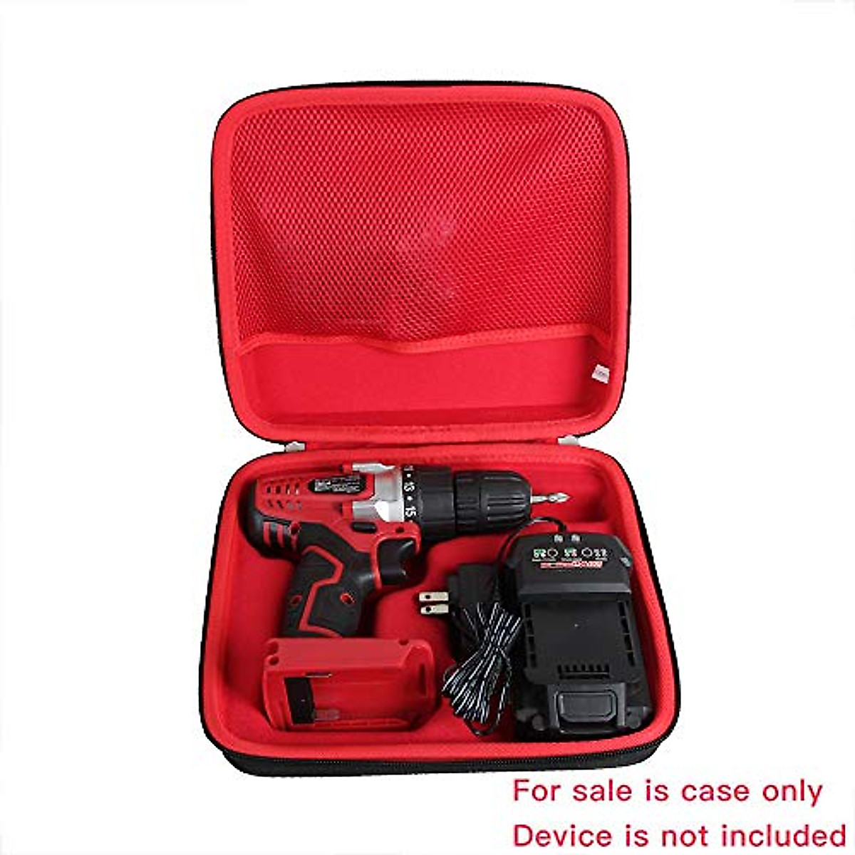 Hermitshell Hard Travel Case for Avid Power 20V MAX Lithium Ion Cordless Drill, Power Drill Set with 3/8 inches Keyless Chuck, Variable Speed, 16 Position and 22pcs Drill/Driver Bits (Black+Red)