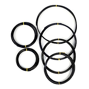 MoHern Bonsai Wire, 6 Sizes of 1mm, 1.5mm, 2mm, 2.5mm, 3mm, 4mm Black Aluminum Wire, Total 152 Feet Bonsai Tool Kit, 300 Grams Bonsai Tree Wire for Bonzai Trees Indoor