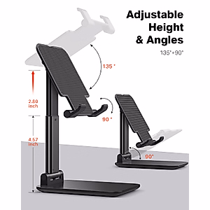 Anozer Tablet Stand Foldable & Adjustable, Portable Monitor Stand 5.55 * 3.94" Wide, Fit for iPad Holder Stand Compatible with iPad Pro 11, 12.9/for iPad 10.9; Surface Pro; Portable Monitor 4.7-15.6"