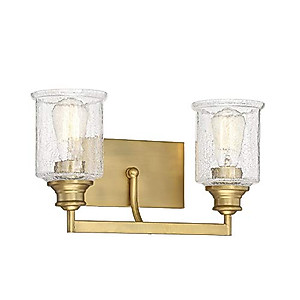 Savoy House 8-1972-2-322 Hampton Warm Brass 2-Light Bathroom Vanity Light (16" W x 9" H)