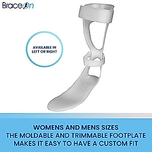 BraceOn AFO Foot Drop Brace - Swedish Drop Foot Stabilizer for Walking and Exercise, Foot and Ankle Support, Men, Left