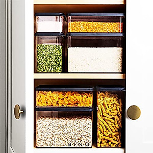 BINO | Food Storage Containers, 1.9 Qt/1.78 Liter, Black - 12 Pack | THE SNAP COLLECTION | Airtight Food Storage Containers with Lids | Pantry Organization | BPA-Free | Containers for Organizing