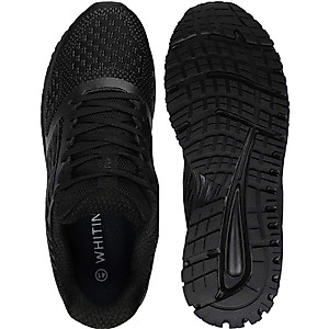 Joomra Whitin Men's Running Sneakers Walking Workout Gym Jogging Shoes Size 10 Black Casual Knit Trekking Treadmill Athletic Male Runny Tennis Comfortable Footwear 44