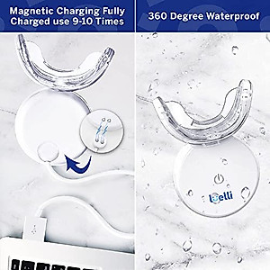 Teeth Whitening Kit for Stains Remove: Pro Whiten Gel with UV LED Light for Sensitive Teeth in Fast 10 mins at Home (Mint)