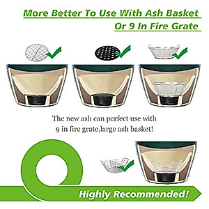 KAMaster New Cast Iron Ash Can with Embedded Handle for Large Big Green Egg,Must Haves Kamado Ash Basket Big Green Egg Accessories Kamado Joe Classic,Louisiana Grill LG24 and Other Similar Size Grill
